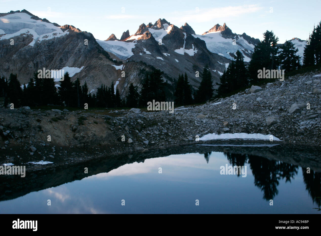 Mount Hagan above a high alpine lake North Cascades National Park ...