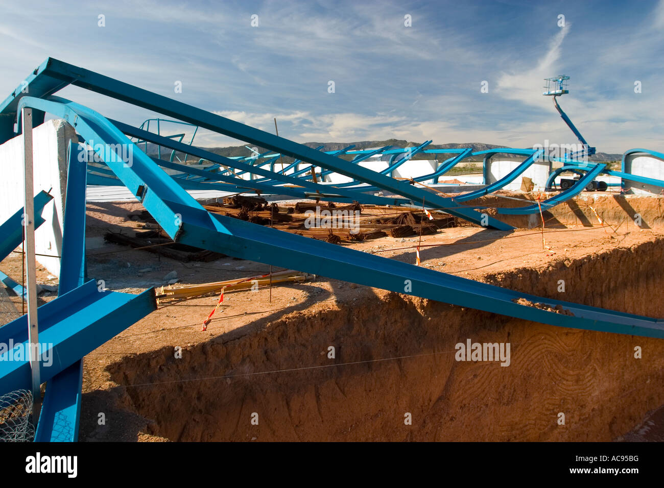 collapsed steel factory structure due to high winds Stock Photo - Alamy