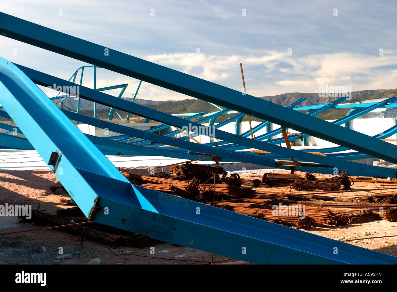 collapsed steel factory structure due to high winds Stock Photo - Alamy
