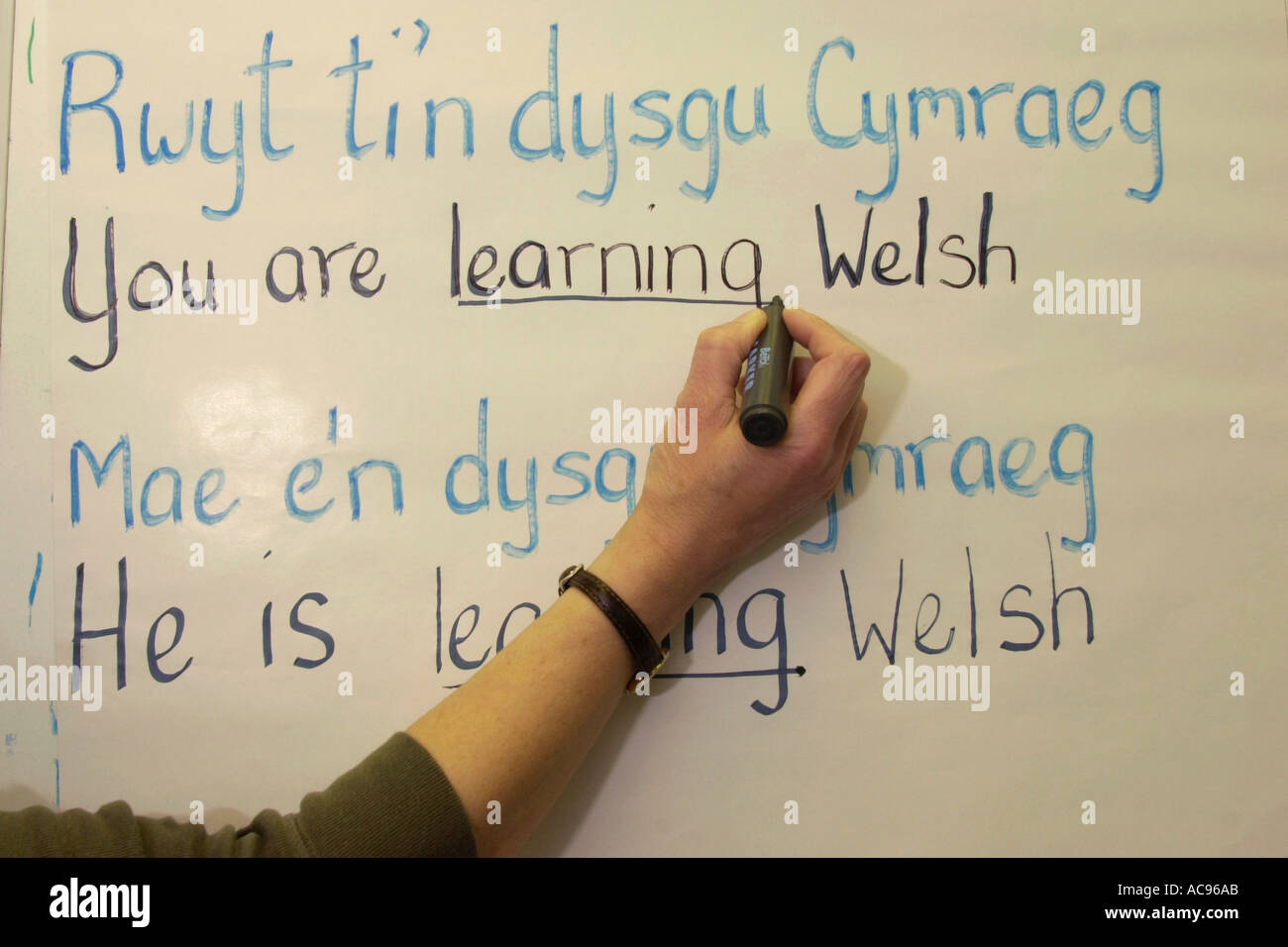 Welsh language class in Cardiff South Wales UK Stock Photo - Alamy