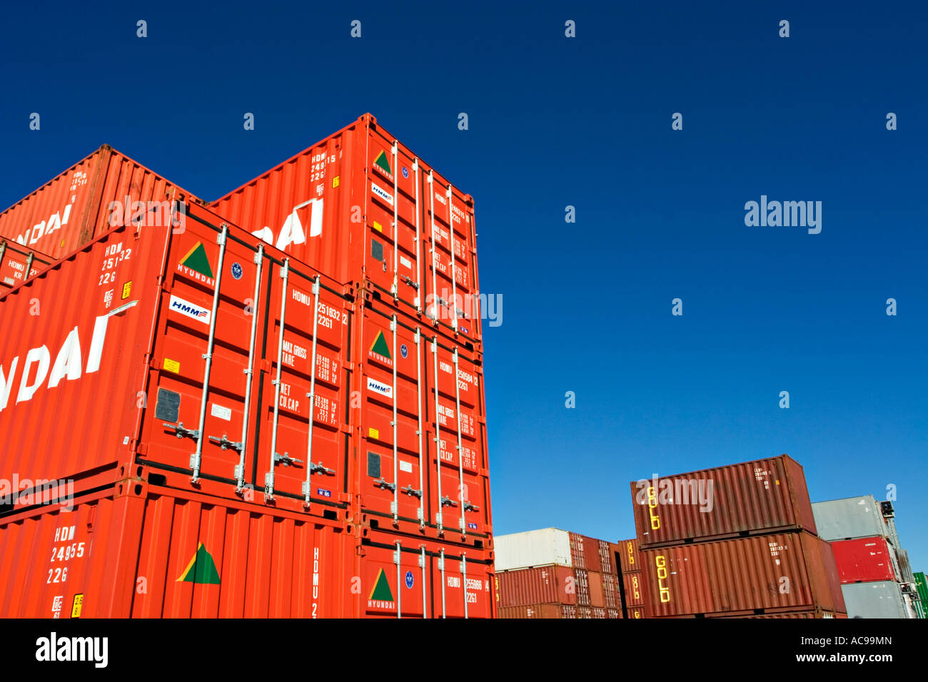 Shipping Industry / Shipping Containers stacked at a Depot in the "Port ...