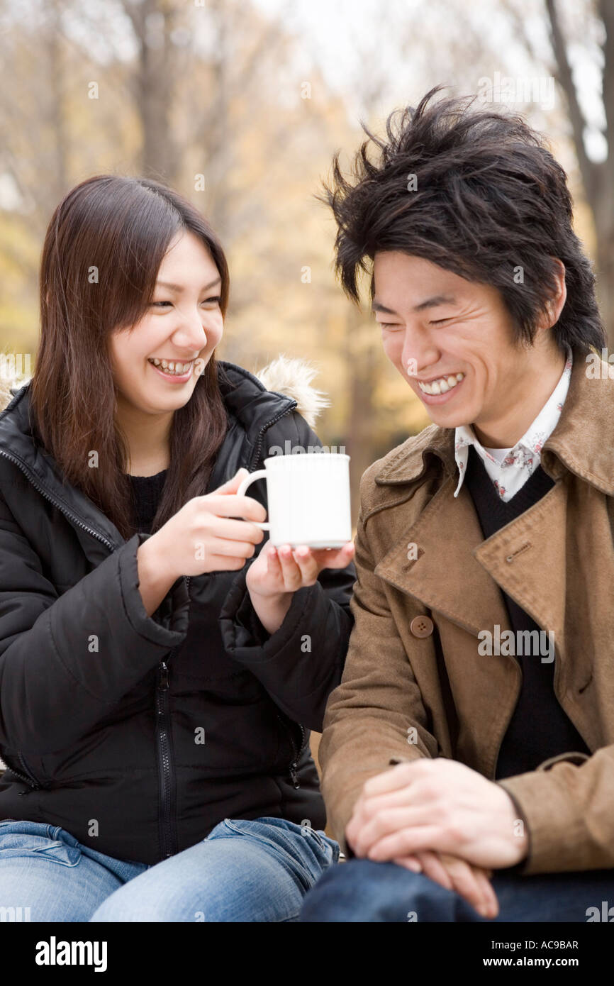 Laughing woman coffee hi-res stock photography and images - Alamy