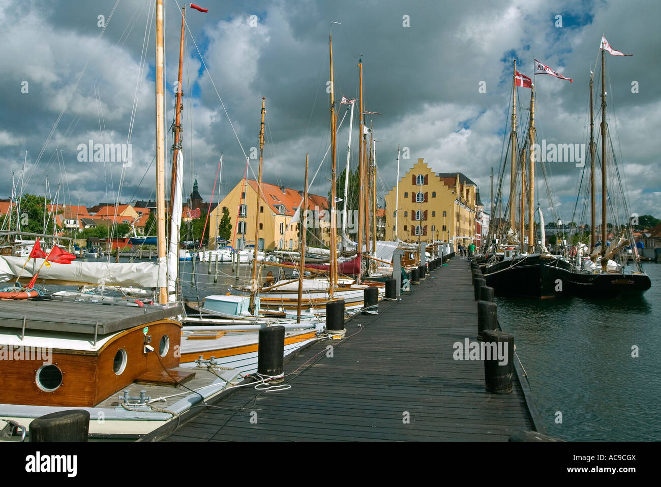 Harbour front for old sailing ship Svendborg Denmark Stock Photo - Alamy