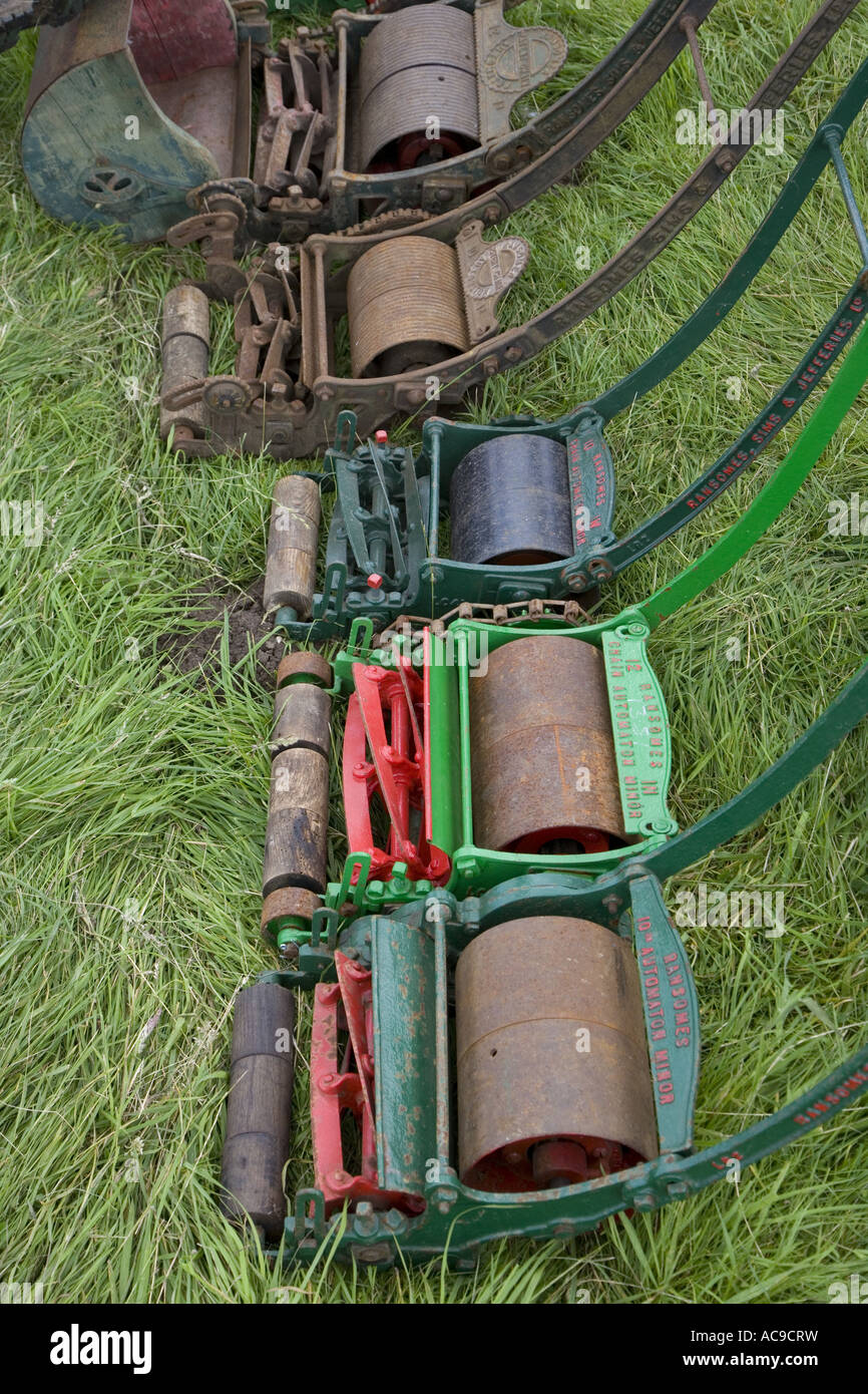 A collection of Old Lawn Mowers Stock Photo - Alamy
