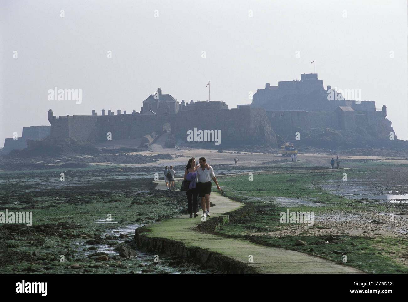 The causeway leading to and from Elizabeth Castle, St Helier Jersey ...