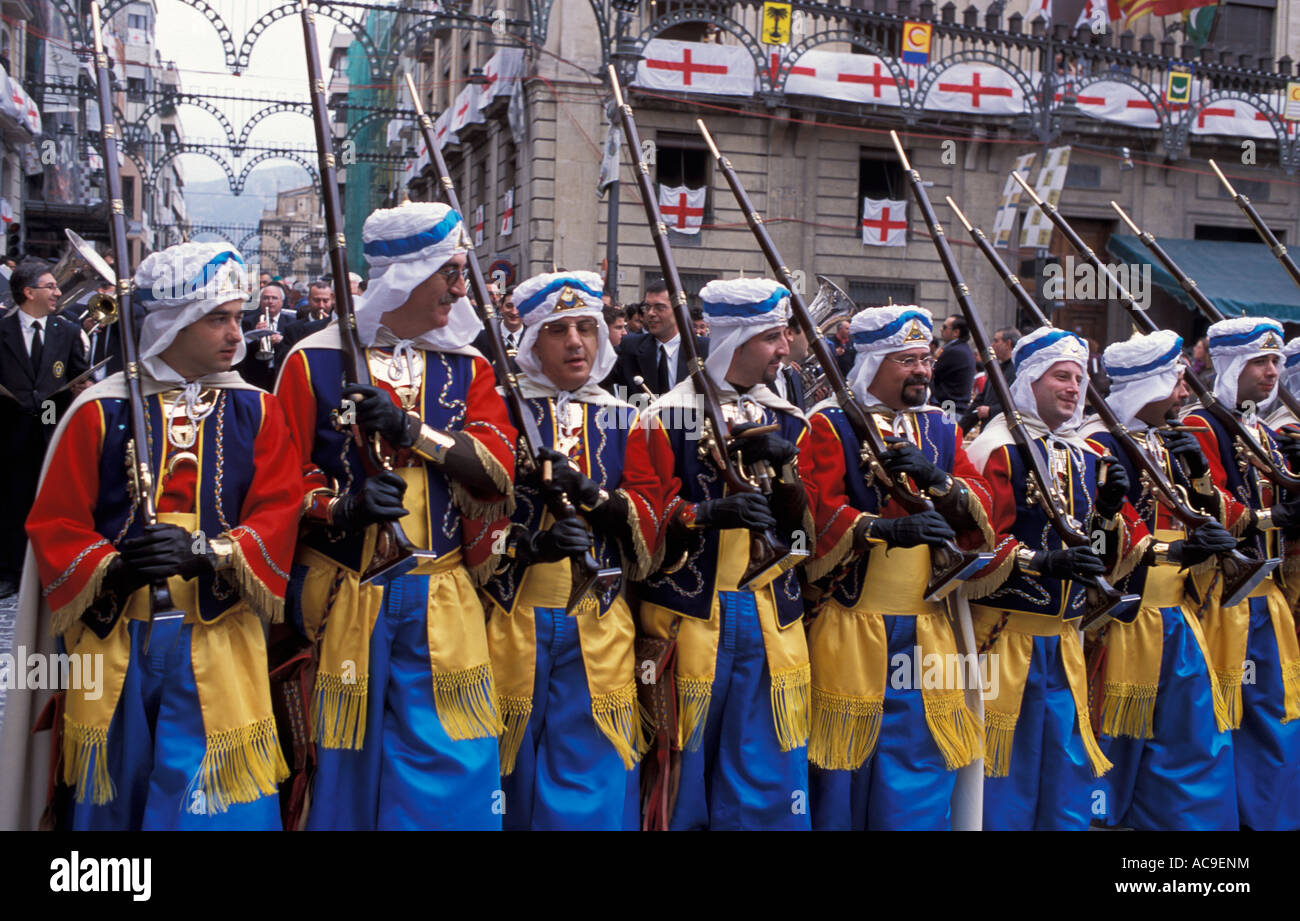 Moros y Cristianos festival Entrance of the Moors Alcoy Alicante Spain ...