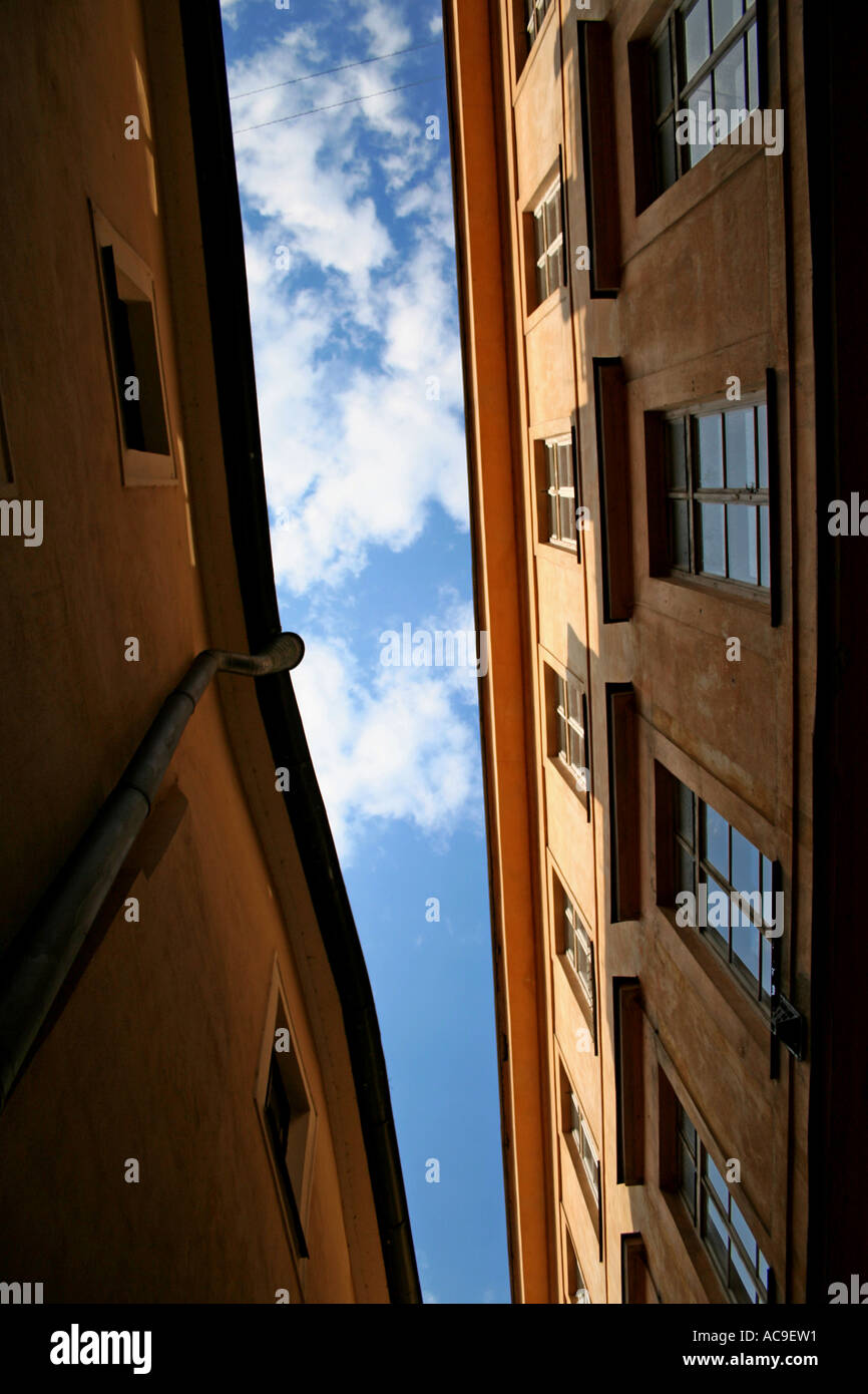 View of landscape between two buildings hi-res stock photography and ...