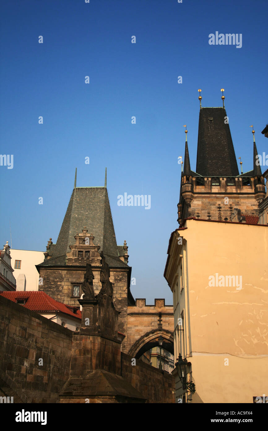 Mostecka Vez, Bridge Tower on Charles Bridge and Prague Castle in ...