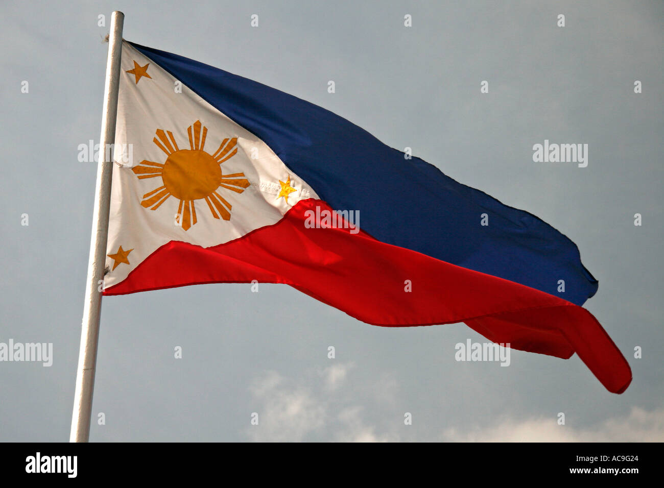 Flag of the Philippine Republic Stock Photo - Alamy