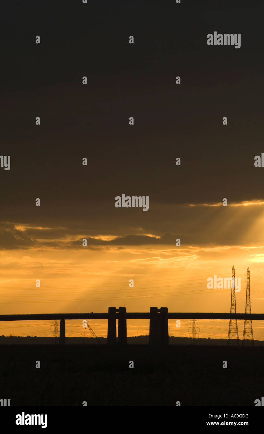 The Sheppey crossing bridge at sunset Kent UK Stock Photo - Alamy