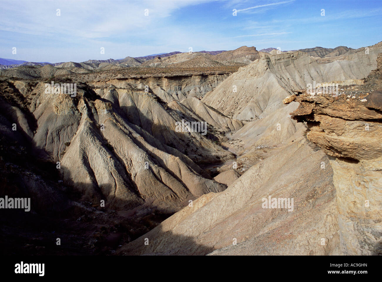 Barren landscape of Desierto de tabernas Almeria Spain Stock Photo - Alamy