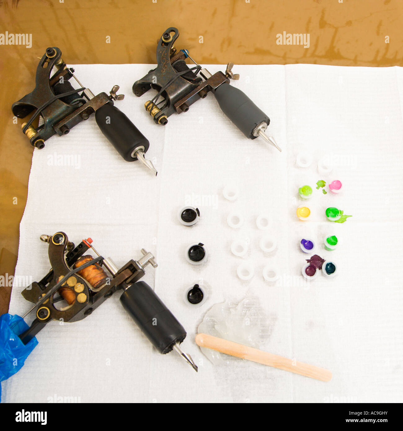 Still life of tattoo tools and inks Stock Photo - Alamy
