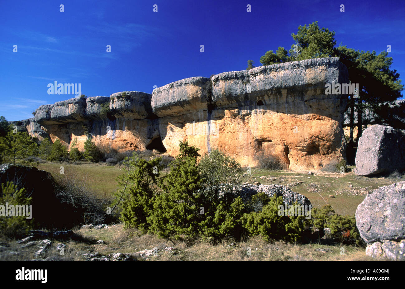 Natural rock formations at Ciudad Encantada Cuenca Spain Stock Photo ...