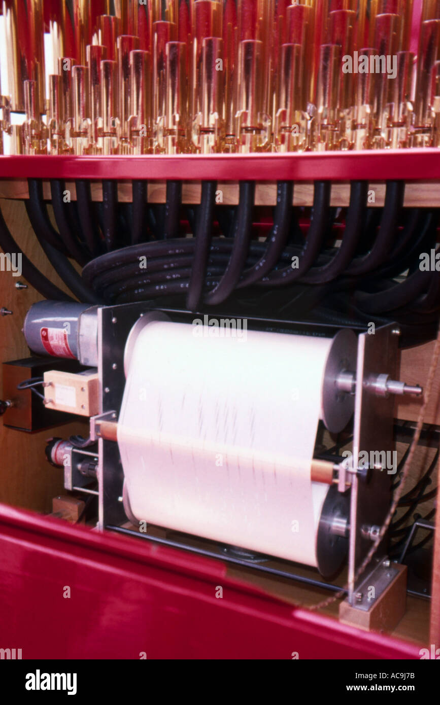 Air Calliope showing pipes and paper roll mechanism Stock Photo - Alamy