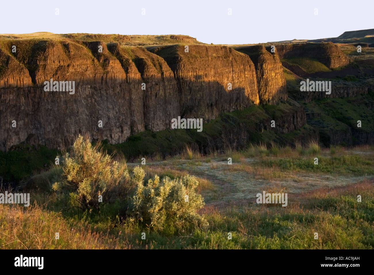 Desert meadows of sagebrush and grass above the canyons of the Palouse ...