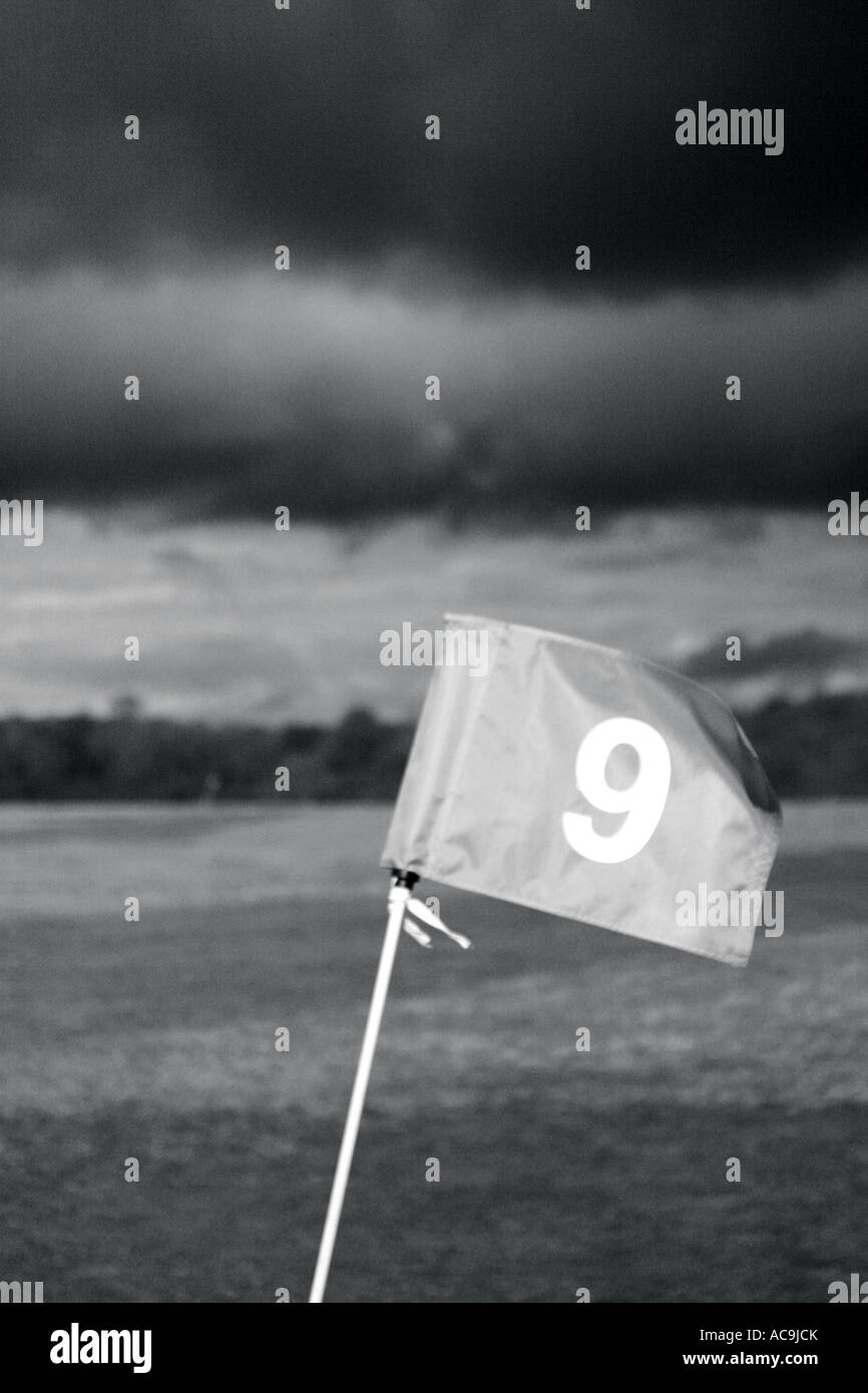 Golf Flag in a Storm, Chilterns, UK Stock Photo - Alamy