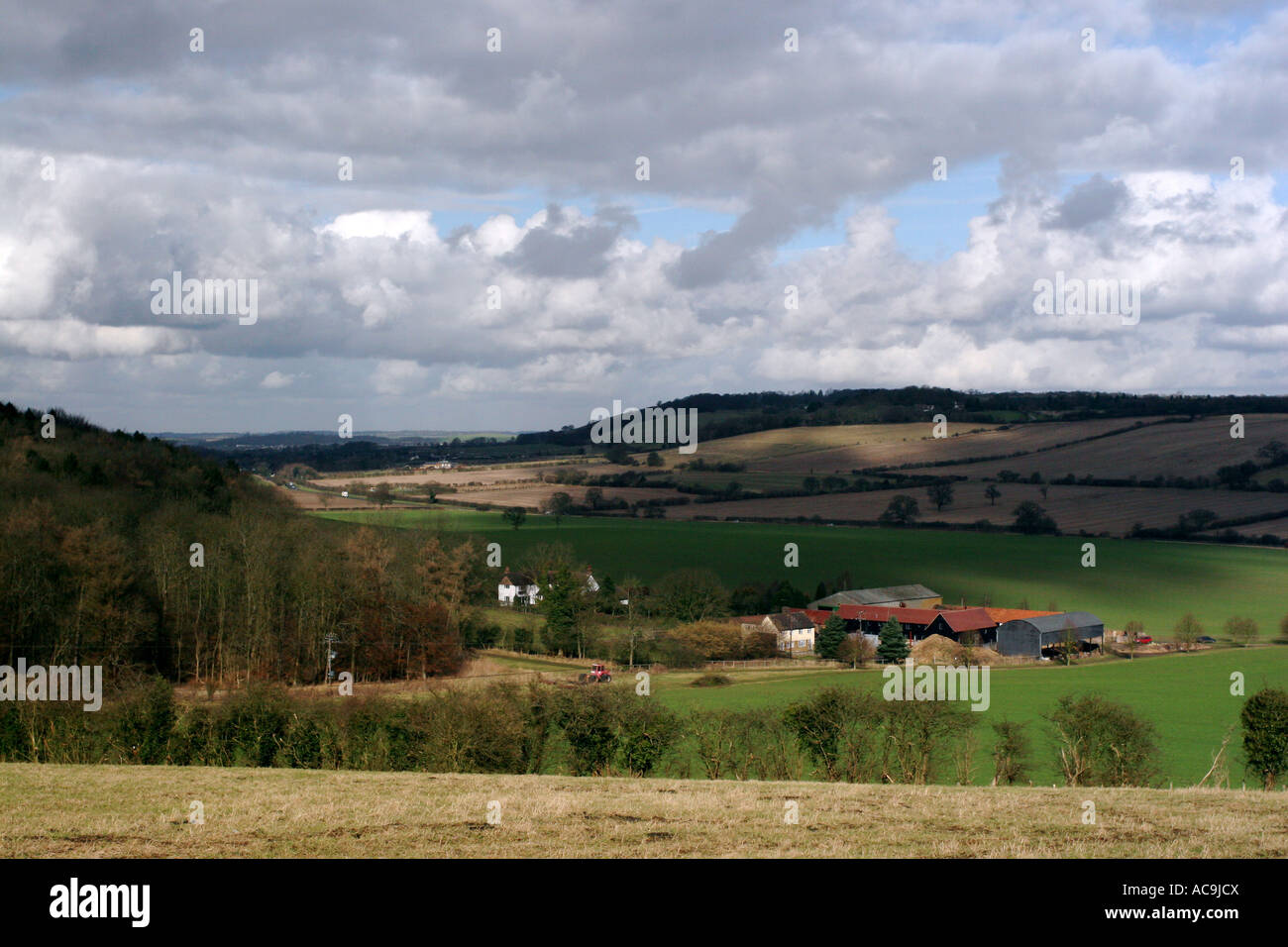 Gade Valley from the Chilterns, UK Stock Photo - Alamy