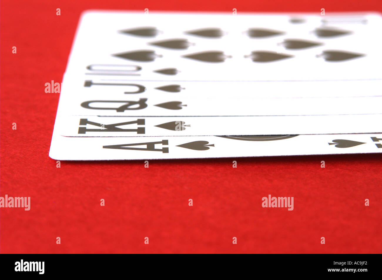 Hand of poker Royal straight Stock Photo - Alamy