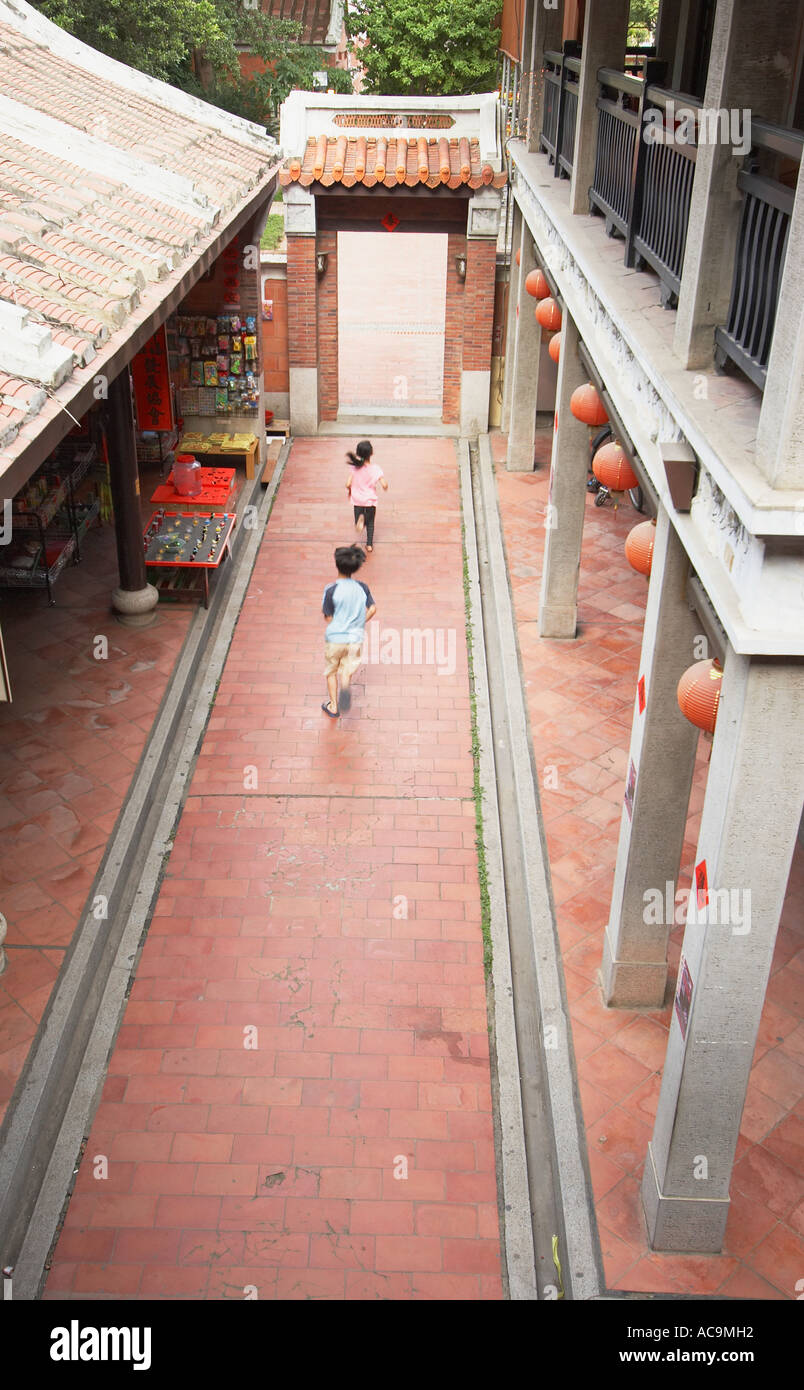 Children Running Through Traditional Chinese Folk Park Museum Stock ...