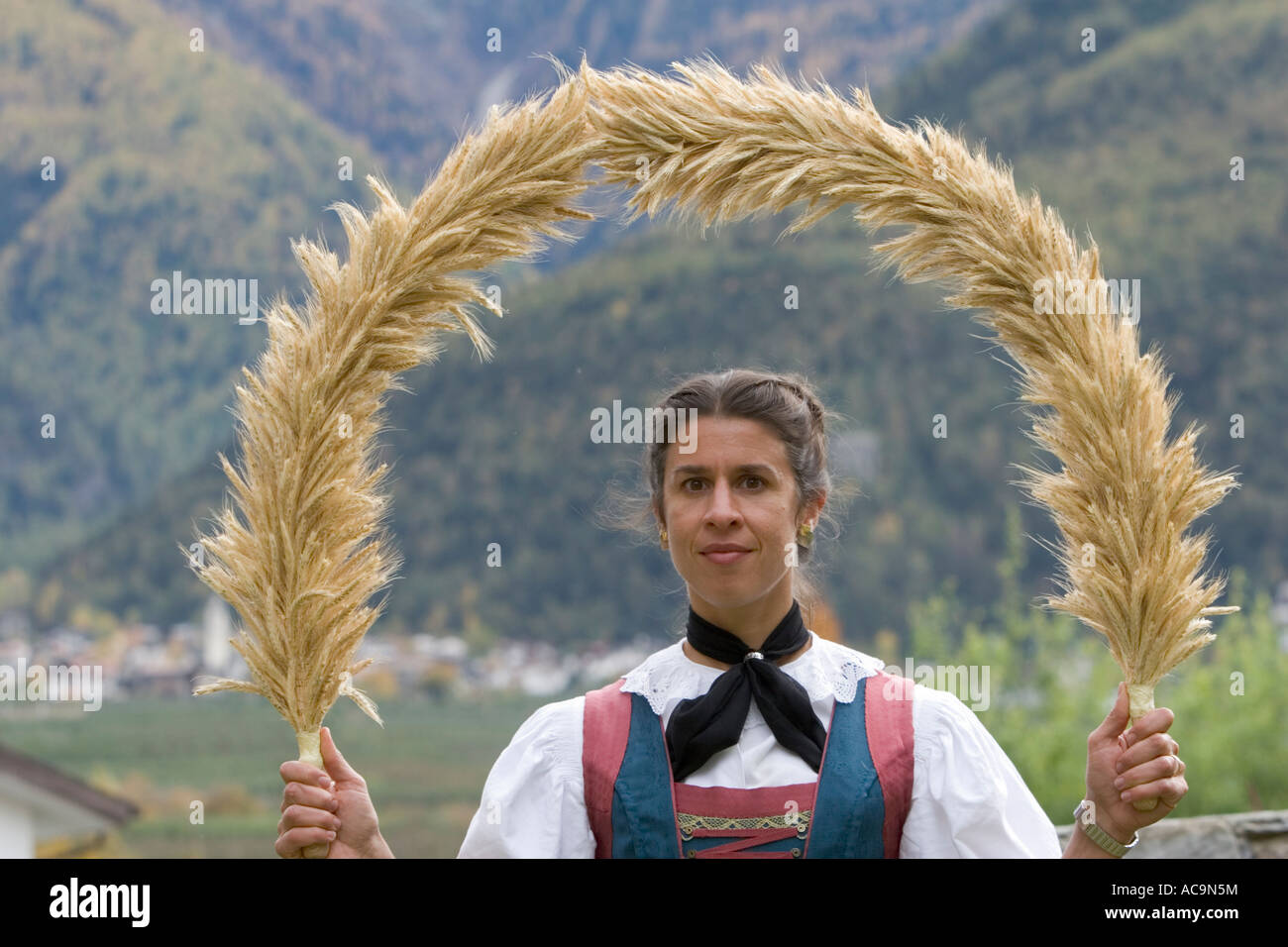 Reifentanz, traditional dance for the harvest festival, South Tyrol ...