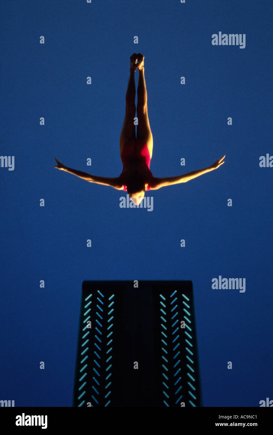A national champion diver practices for the Olympic tryouts Stock Photo ...