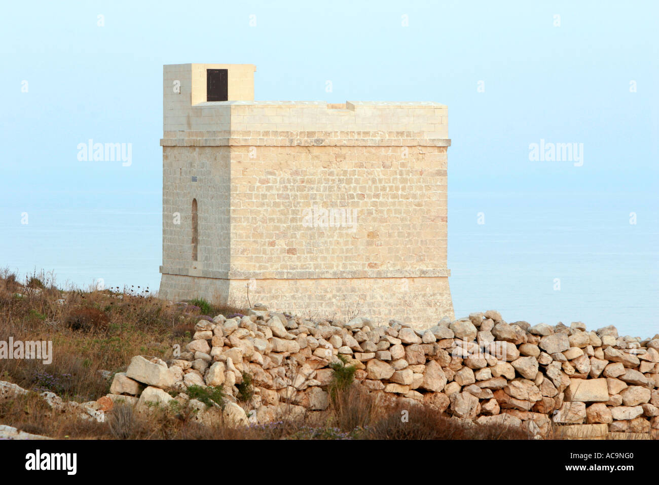 Guard tower near Mnajdra Malta Stock Photo - Alamy