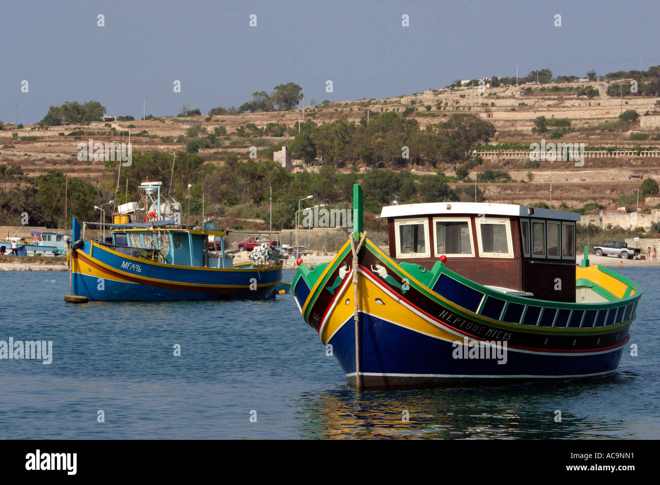 Traditional maltese boats in Marsaxlokk Malta Stock Photo - Alamy