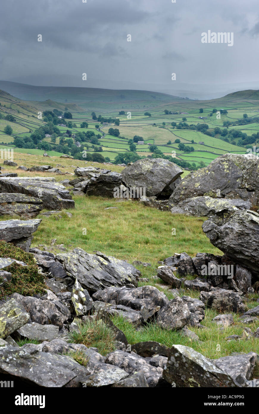 Bad Weather and a Rainstorm in the Yorkshire Dales Stock Photo - Alamy