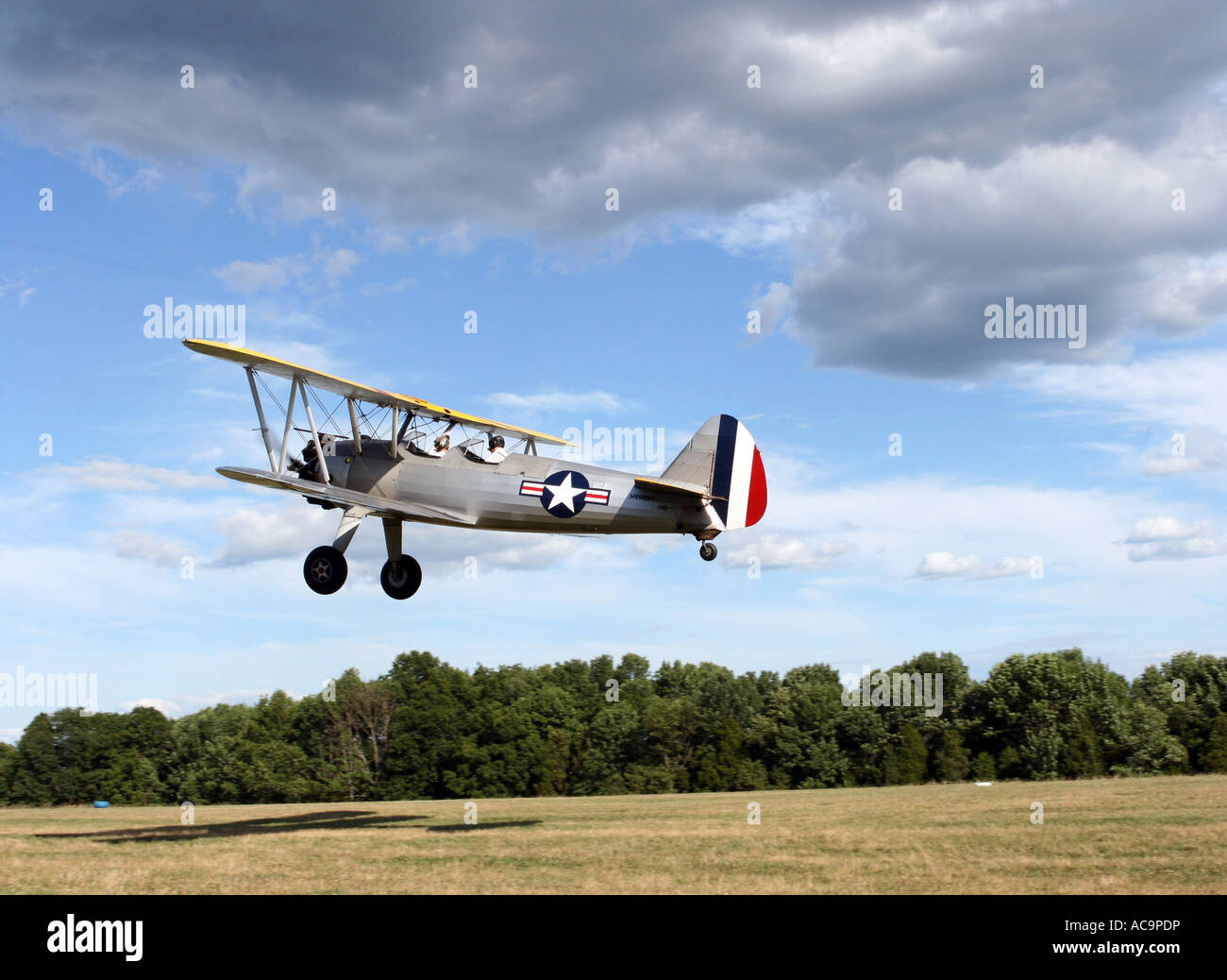 Silver biplane hi-res stock photography and images - Alamy