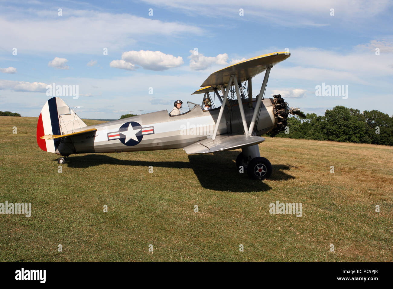 Silver biplane hi-res stock photography and images - Alamy