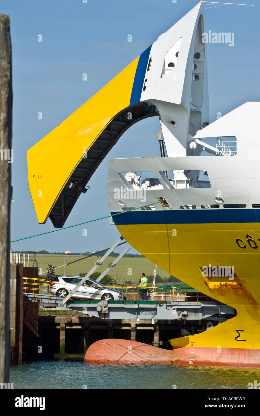 Transmanche Ferries Loading Newhaven East Sussex British Isles Britain ...