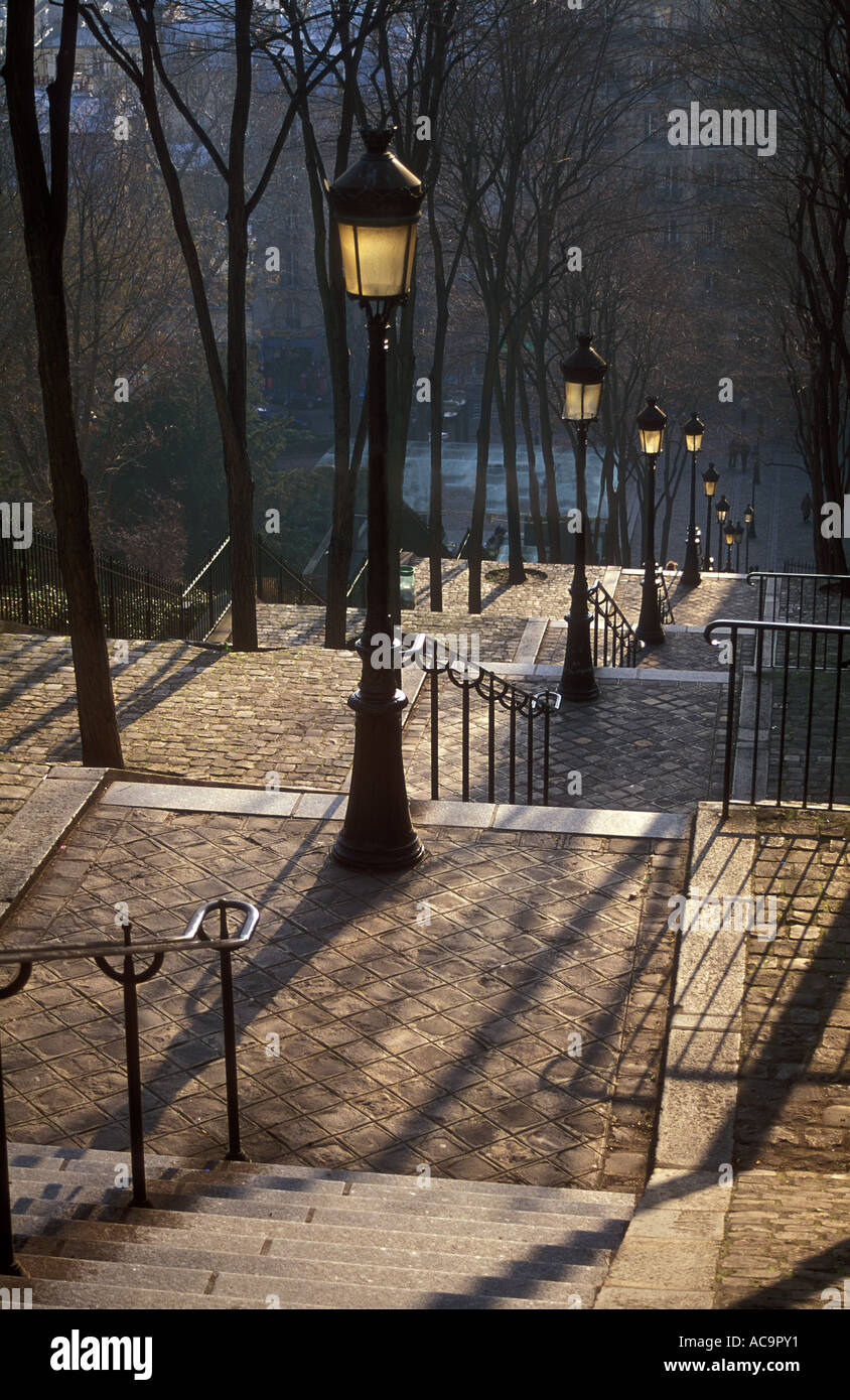 Stone steps at Montmartre, Paris, France, Europe Stock Photo - Alamy
