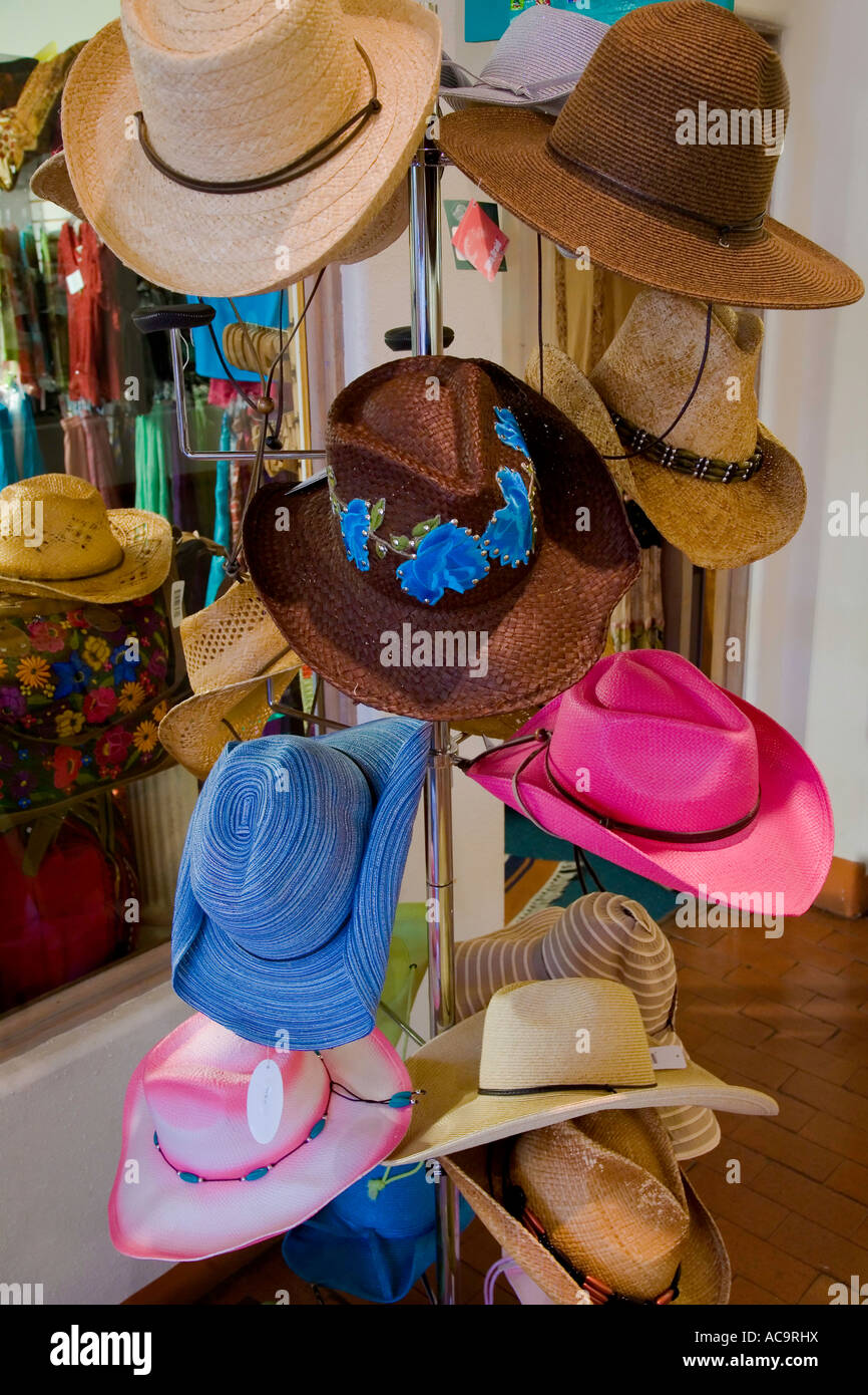 HAT DISPLAY IN MALL RETAIL STORE ON THE PLAZA, SANTA FE, SANTA FE, NEW ...