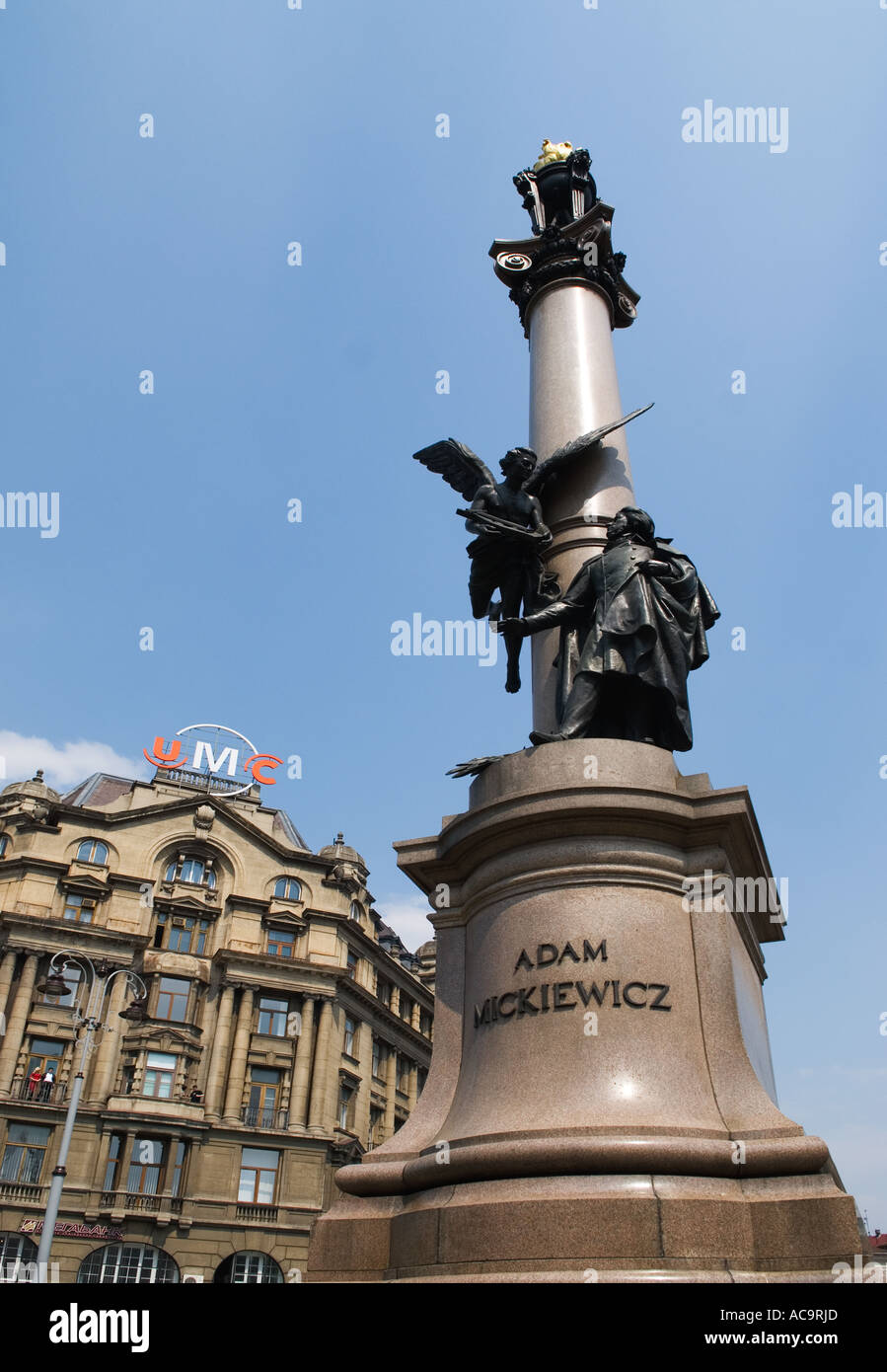 Monument to Polish Poet Adam Mickiewicz Lviv Western Ukraine Stock ...