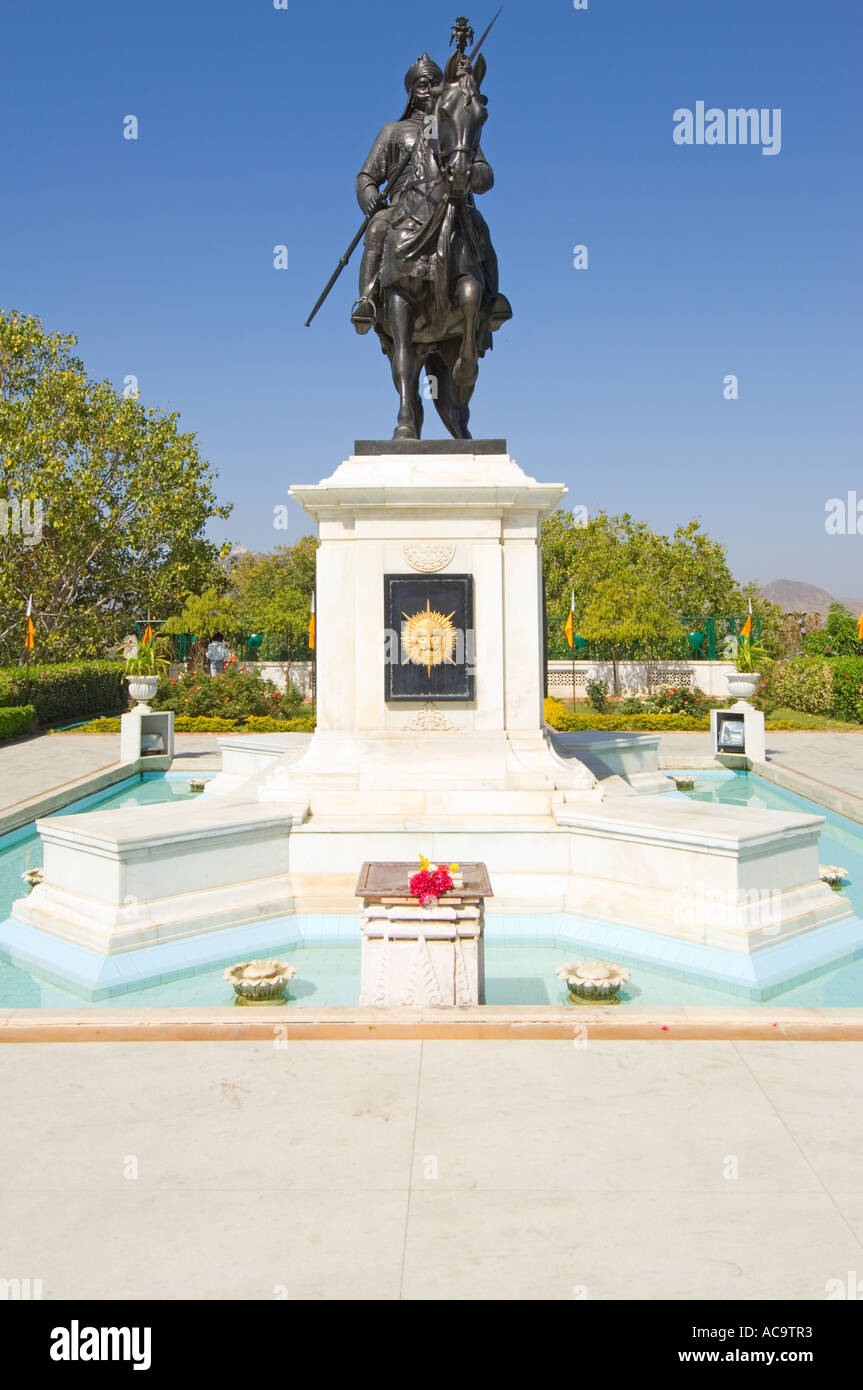 A view of the imposing Maharana Pratap's bronze statue on Moti Magri ...