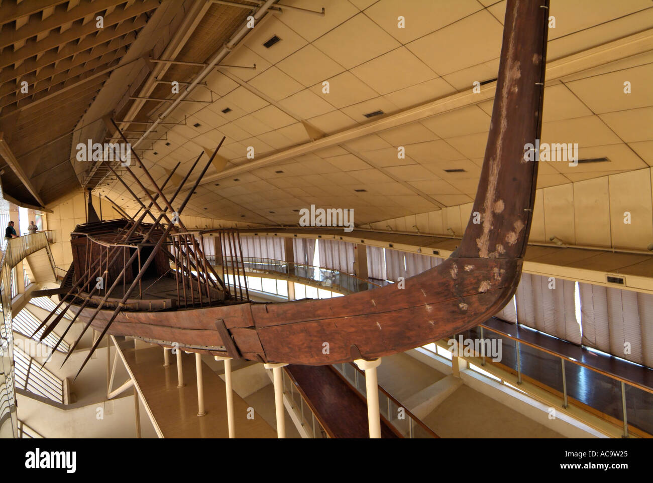 Solar boat of Khufu (Cheops), Giza Pyramids, Cairo, Egypt Stock Photo ...