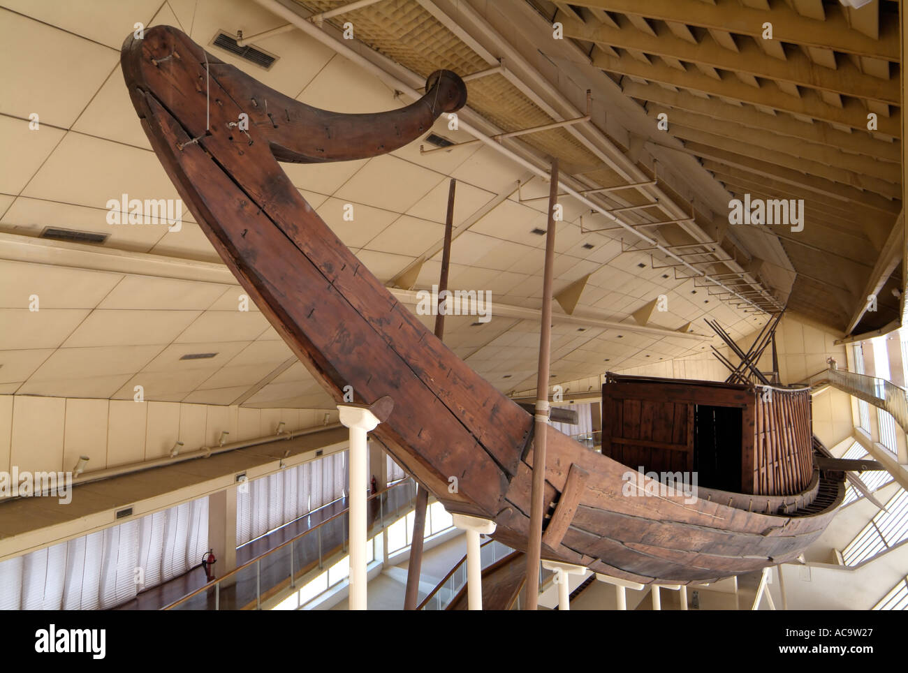 Solar boat of Khufu (Cheops), Giza Pyramids, Cairo, Egypt Stock Photo ...