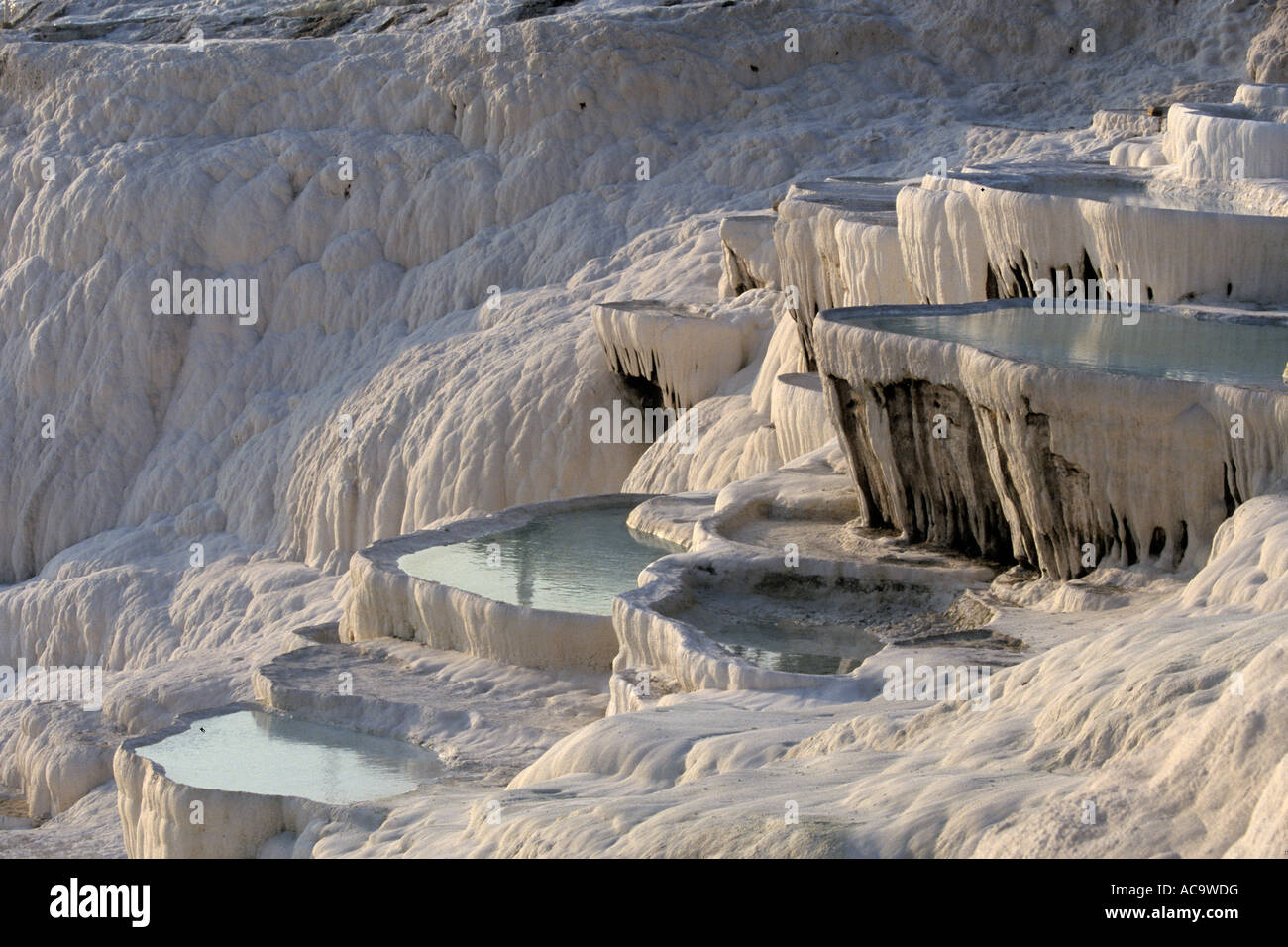 Travertine terraces of Pamukkale, Turkey Stock Photo - Alamy