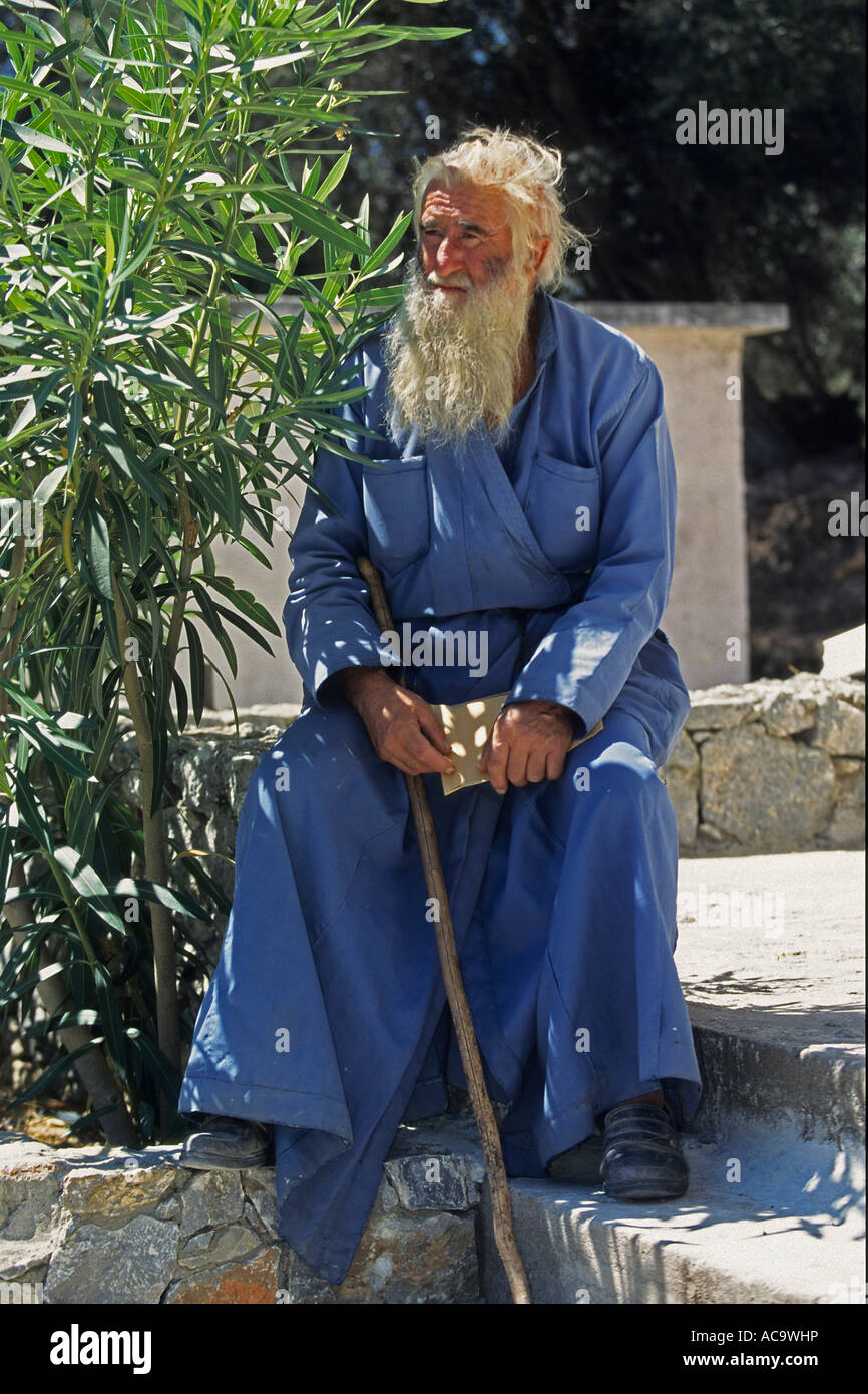 Greek orthodox monk, Crete, Greece Stock Photo - Alamy