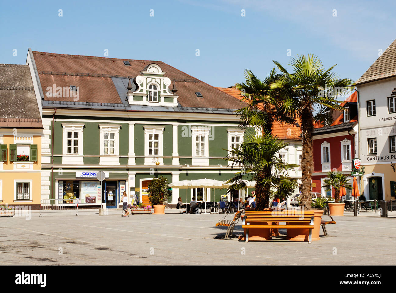 Voelkermarkt Voelkermarkt Carinthia Austria Hauptplatz main square ...