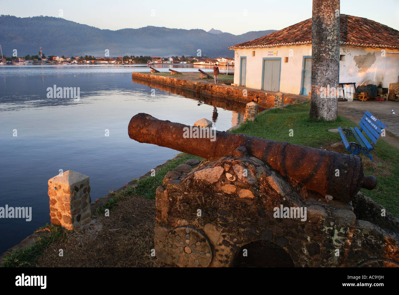 18th century fort in the harbour of Paraty, Brazil Stock Photo - Alamy