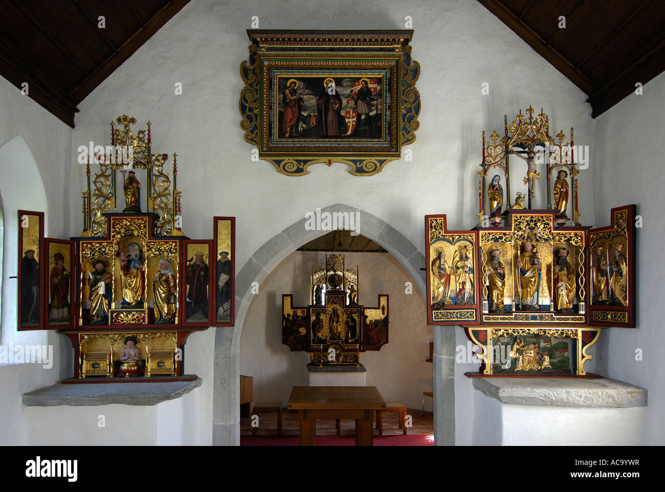 Altar, Chapel St. Johann, Altendorf, Switzerland Stock Photo - Alamy