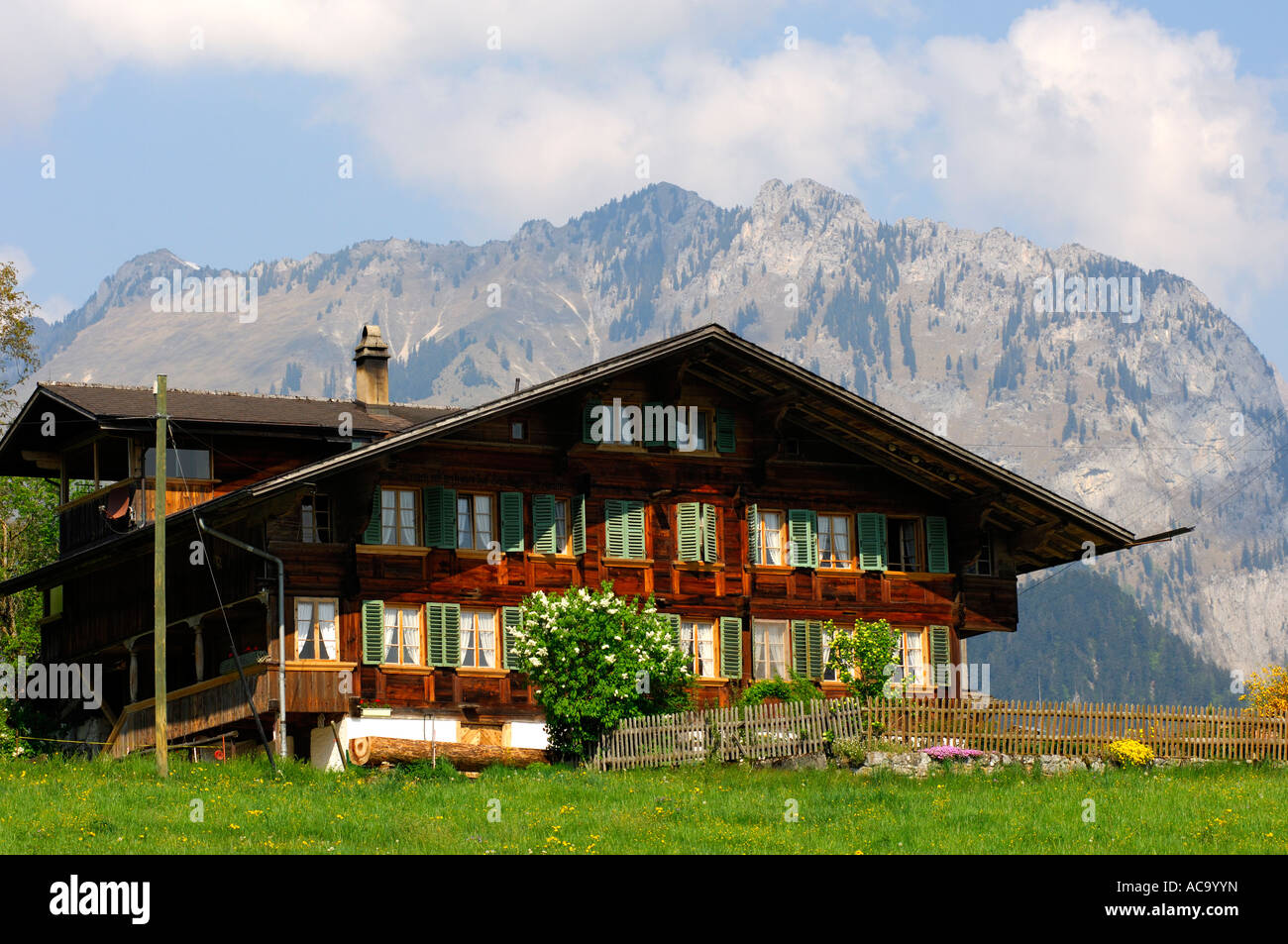 Simmental farm house, Daerstetten, Simmental, Switzerland Stock Photo ...