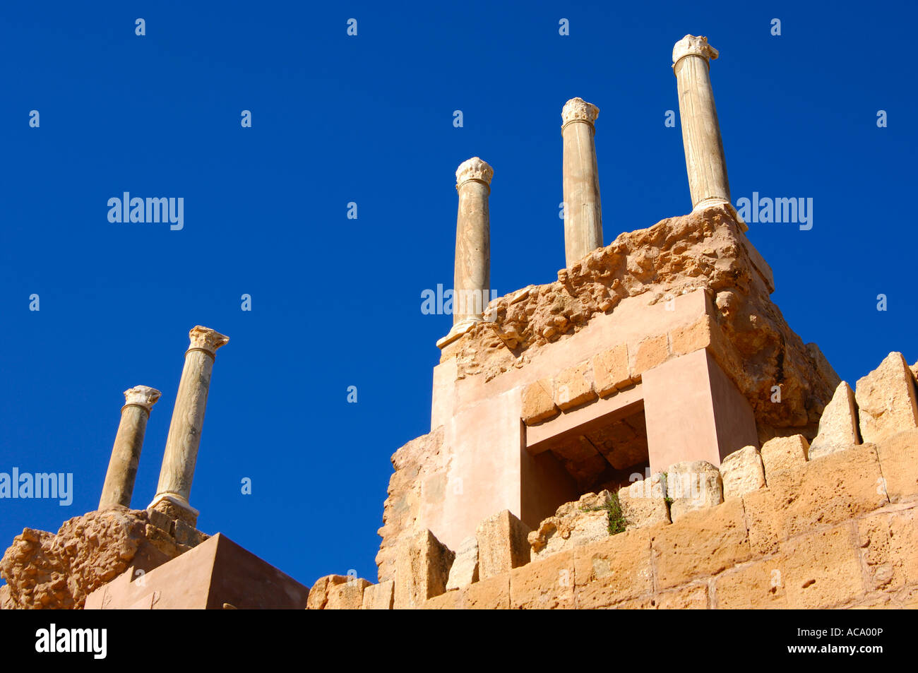 Roman ruins, Leptis Magna, Libya Stock Photo - Alamy