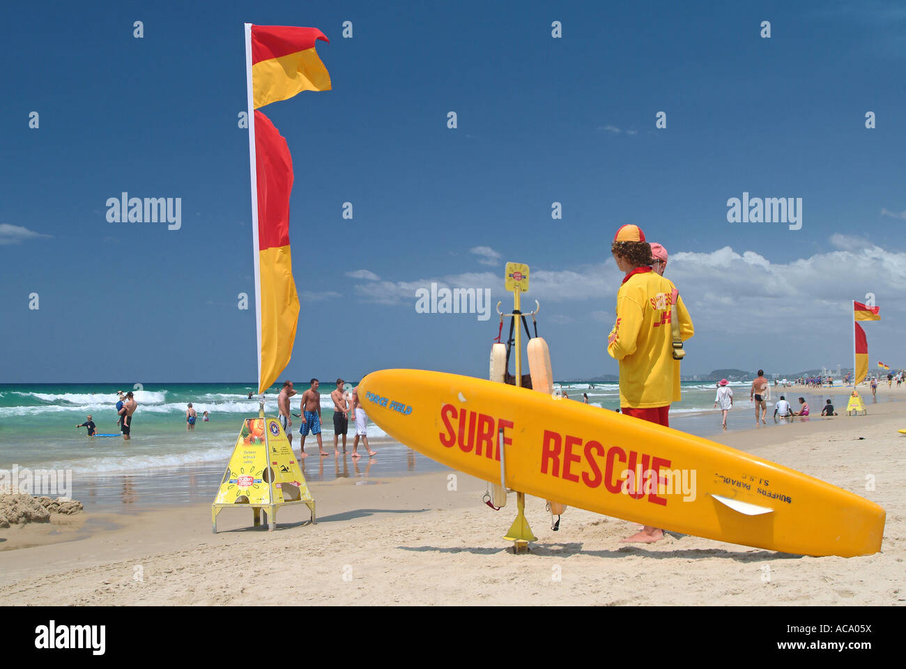 Lifeguards, Surfers Paradise beach, Queensland, Australia Stock Photo ...