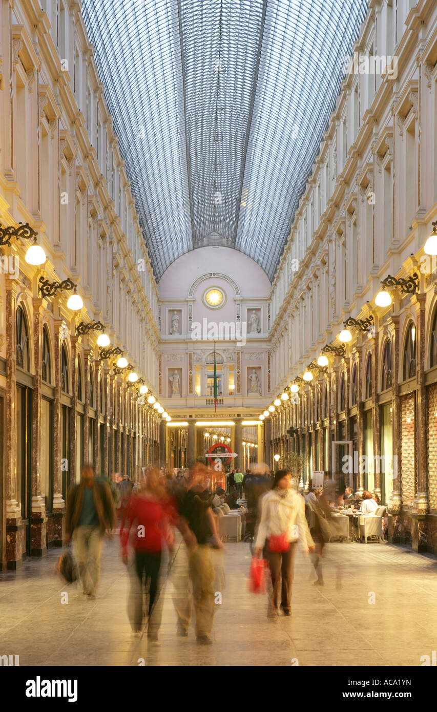 Shopping mall Galeries Royales Saint-Hubert, Brussels, Belgium Stock ...