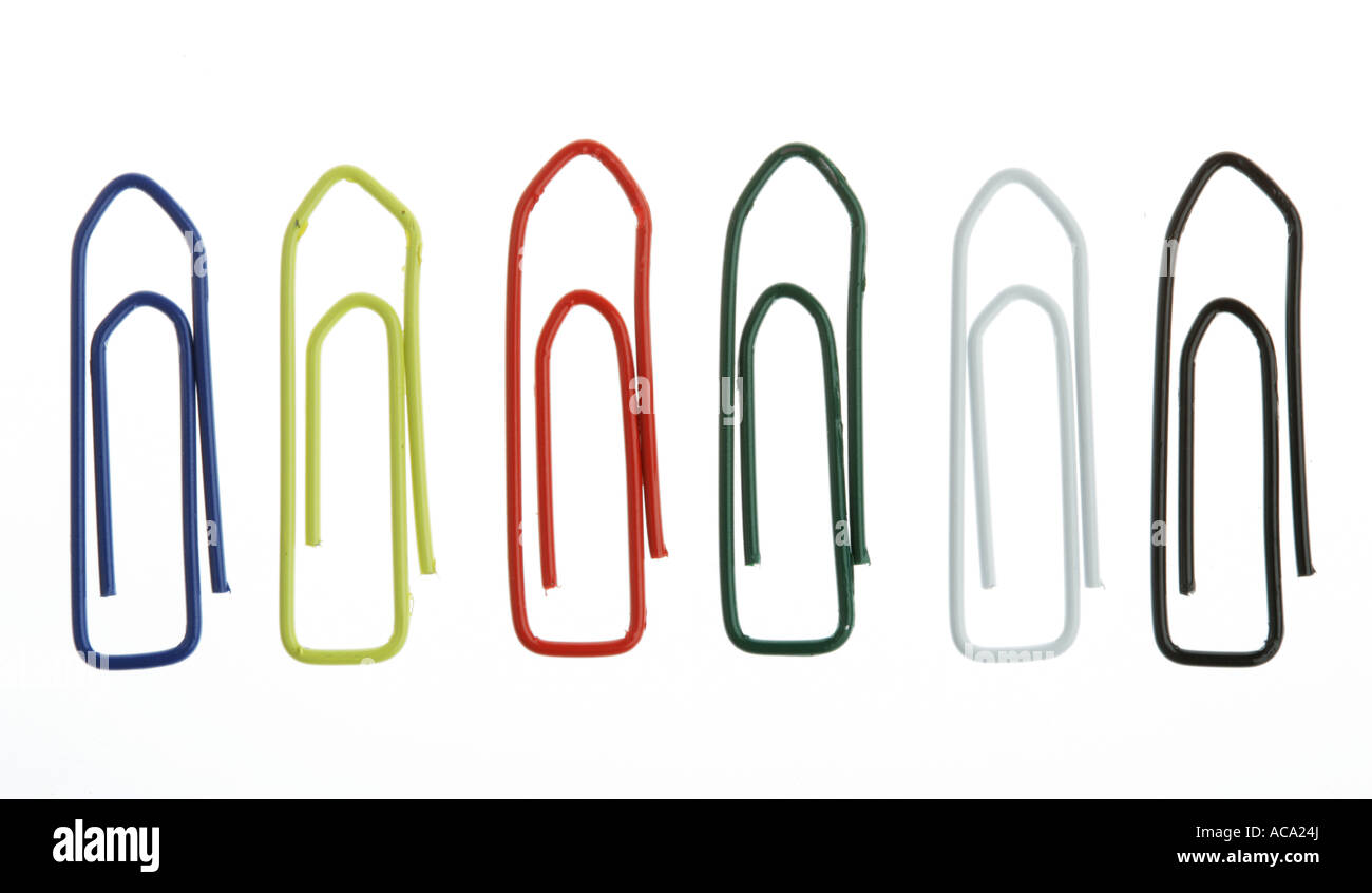 Coloured paper clips Stock Photo - Alamy