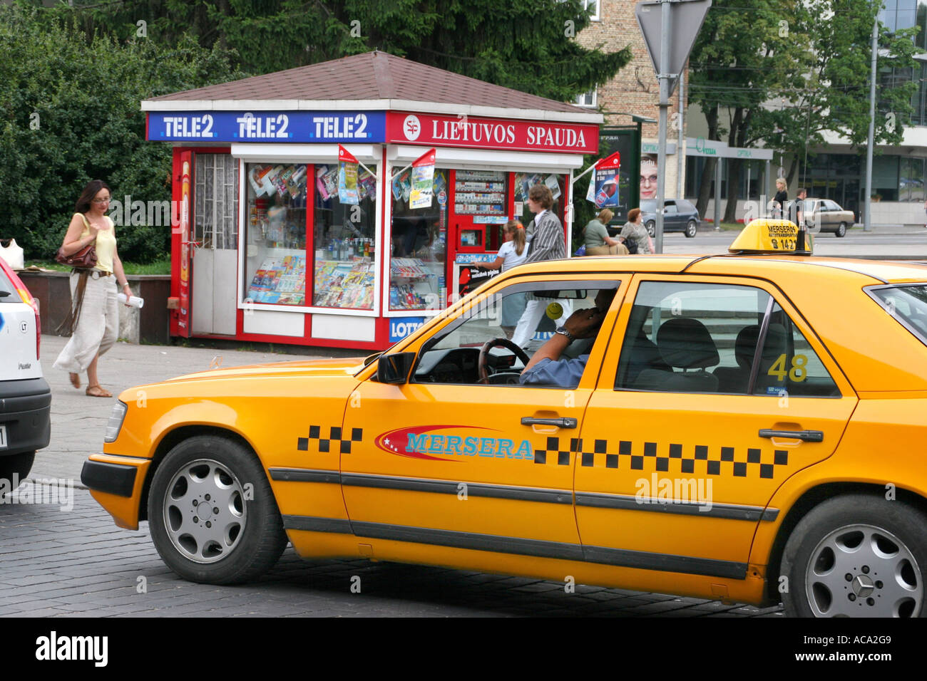 Lithuania - Vilnius - Taxi Stock Photo - Alamy