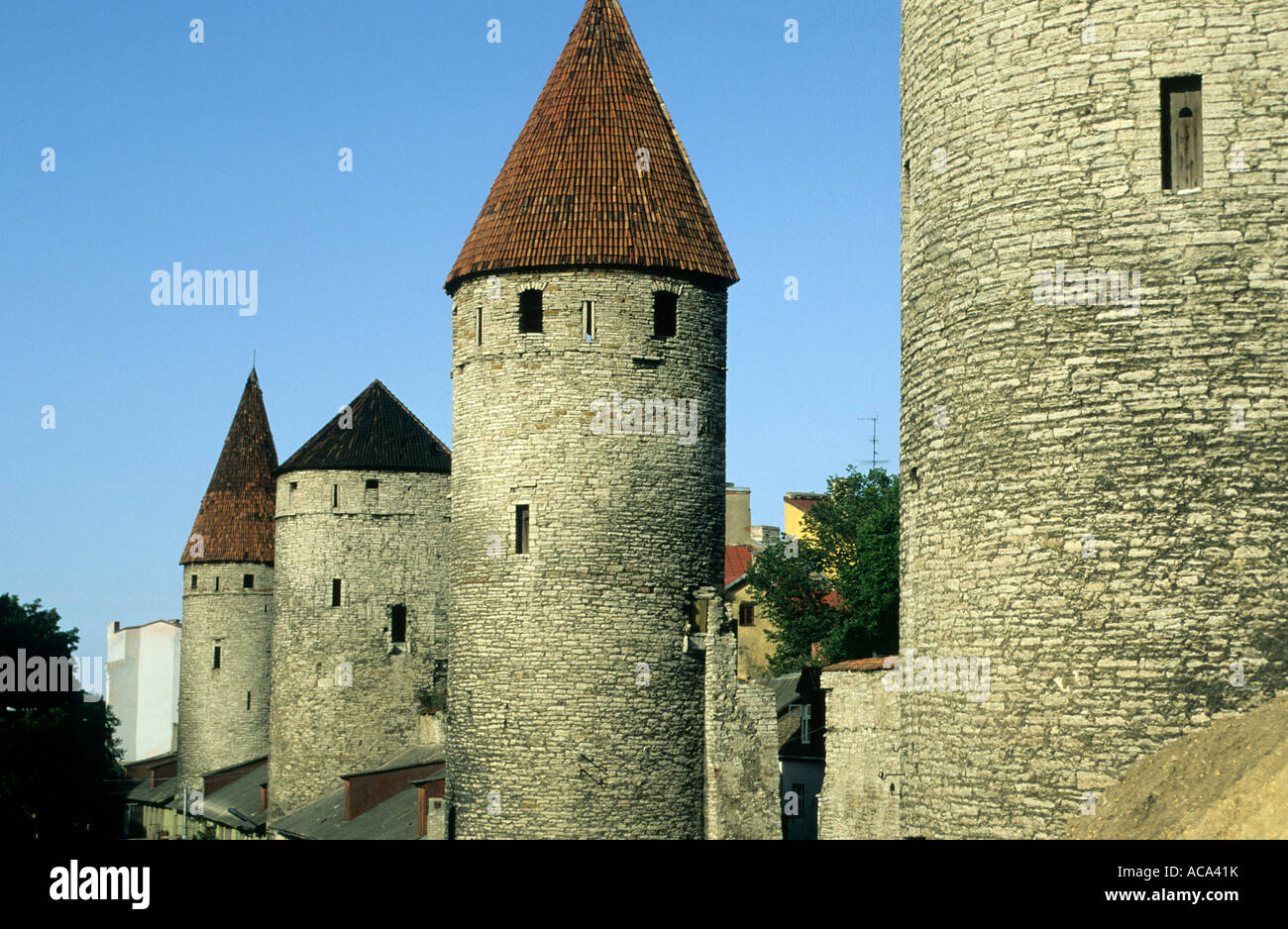 City wall, towers, Tallinn, Estonia Stock Photo - Alamy