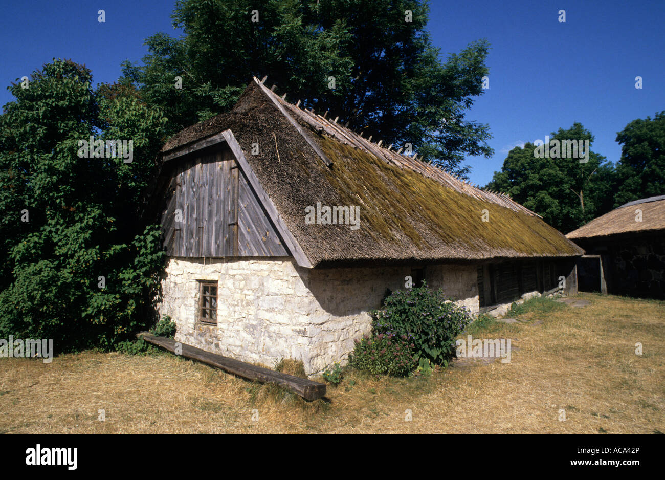 Open air museum, farmhouse, Koguva, Muhu island, Estonia Stock Photo ...